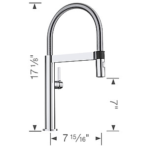 BLANCO, Polished Chrome 441622 CULINA MINI Semi-Pro Kitchen Faucet with Magnetic Handspray, 2.2 GPM