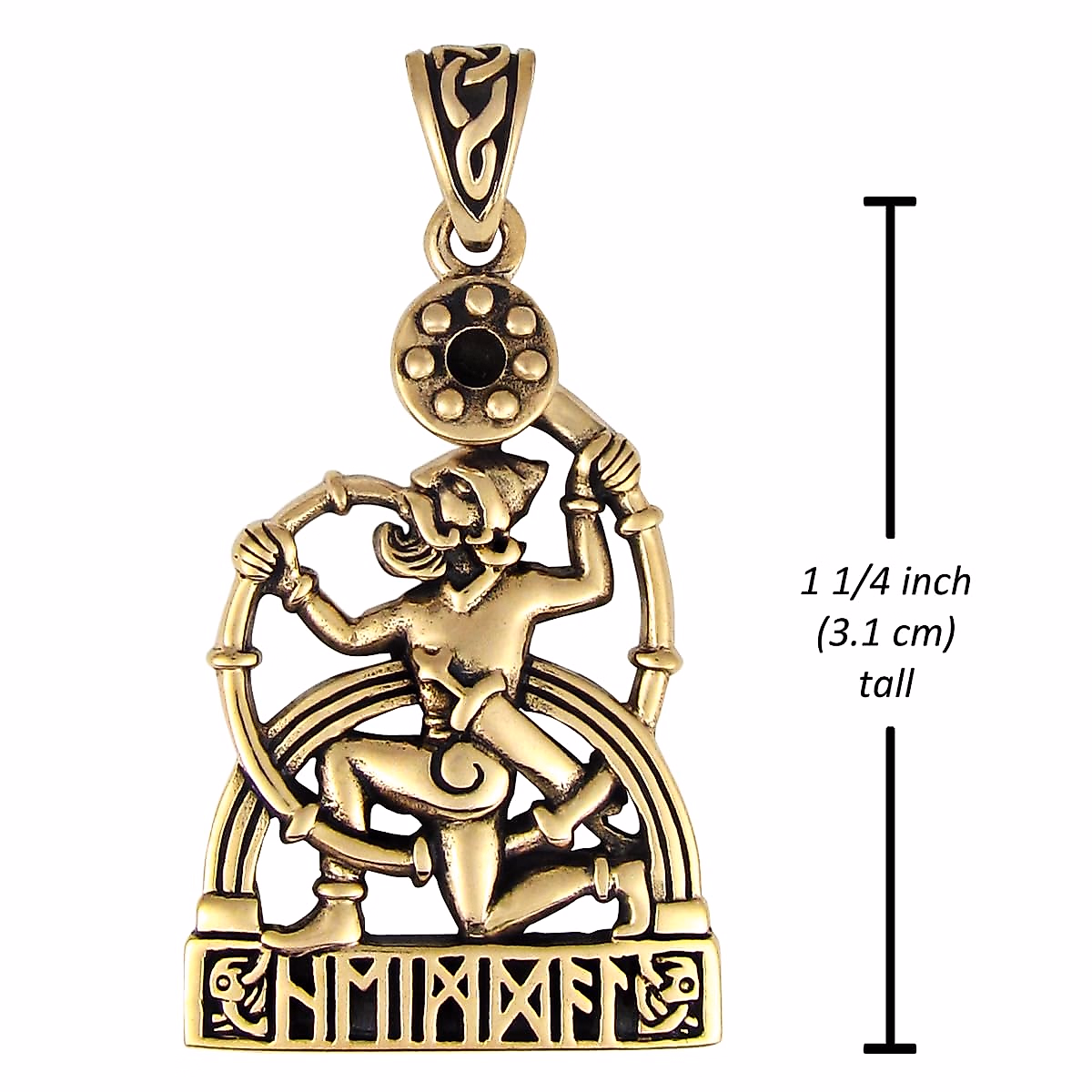 Dryad Design Heimdall Pendant Viking God - Bronze Norse Jewelry for Men or Women