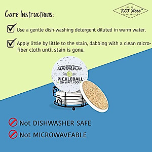 KCT Store Pickleball Gifts for Women and Men - Appreciation Gifts - Absorbent Ceramic Coasters 6pc - Metal Holder & Cylinder Kraft Gift Box Included