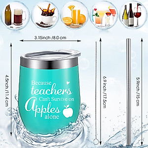 Honeydak Teacher Appreciation Gifts, Gifts Thank You, Coffee Mug for Teachers, Tumbler with Straws Lids and Brushes Graduation Educators Birthday Christmas Gift, 12 OZ (Purple, Rose Gold)