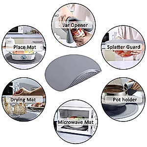 To encounter Silicone Microwave Mat - Round 12" x 12" - Set of 2 Heat Resistant Multifunctional Mat, Splatter Guard, Trivet, Hot Pad, Pot Holder
