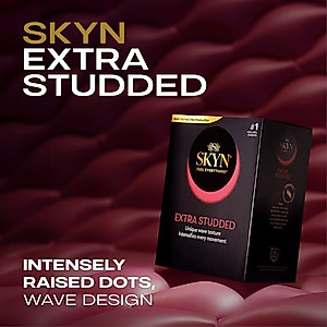 SKYN Extra Studded – 22 Count – Lubricated Latex-Free Condoms – Unique Texture Intensifies Every Moment​