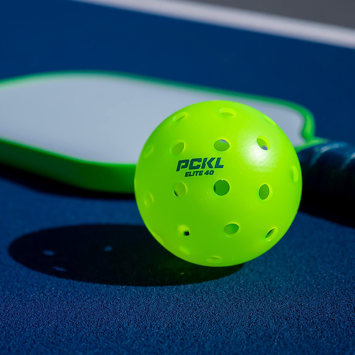 PCKL Elite 40 Pickleball Balls | Tournament and Competition Ball | 4 Pack of Balls | 50 Pack | 100 Bulk Pack | USA Pickleball Approved (12 Pack, Neon Green)