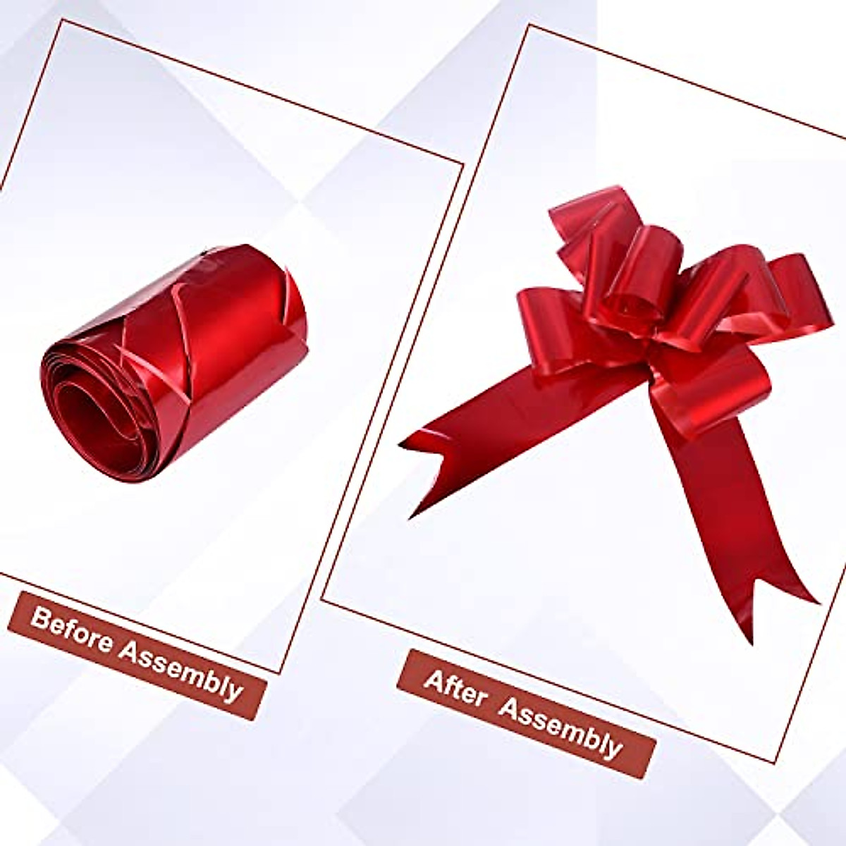 Large Red Car Bow Ribbon 23 Inchs- Decoration Wrap for Birthday, Wedding, and Giant Presents- Come with Two Suction Cup (Red)