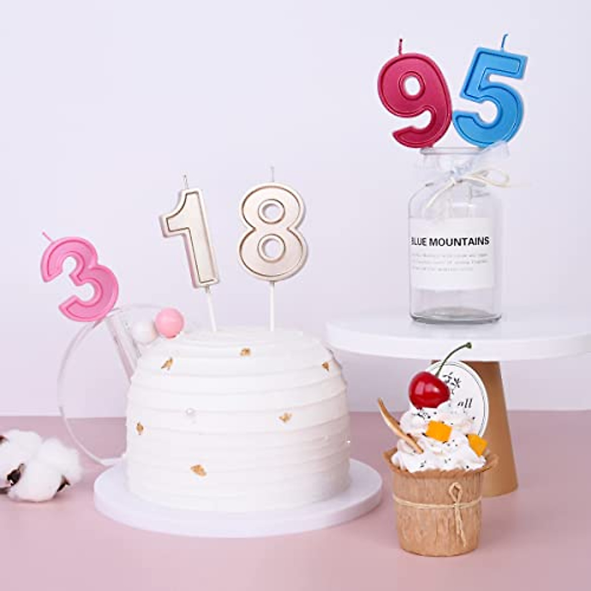 PHD CAKE 2.76 Inch Luxe Gold 2 Number Birthday Candles, Gold Number Candles, Cake Number Candles, Party Celebration