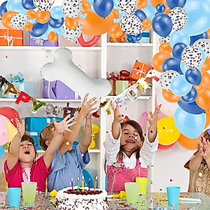 Blue Birthday Party Supplies, QPEY 121Pcs Blue Party Decorations, Dog Paw Balloons Garland Kit for Boys Girls Baby Shower Blue Theme Birthday Party Decorations