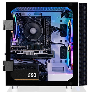 CLX Set Gaming PC - AMD Ryzen 5 5600 3.5GHz, Radeon RX 6400, 1TB NVMe M.2 SSD, 16GB DDR4 Black Memory, CPU air Cooler, WiFi, Windows 11 Home, White