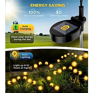 URAGO Solar Lights for Outside, New Upgraded Solar Garden Lights with 16 LED Crystal Bubble Bulbs, Solar Lights Outdoor Waterproof, Firefly Lights Outdoor Yard Patio Pathway Christmas Decorations