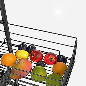 LOYALHEARTDY 4-Tier Carbon Steel Slim Rolling Cart 9.4Inch Width Kitchen Storage Organizer Mobile Shelving Unit Storage Carts with Lockable Wheels Slide Out Storage Tower Rack