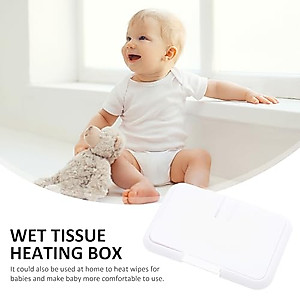Diaper Wipe Warmer 8W Baby Wipe Warmer Portable Baby Dispenser Plastic Tissue Storage Box Dispenser Holder for Home Car White Heater