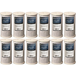 Bluonics Carbon Block Water Filters 12 pcs 4.5" x 10" Cartridges for Chlorine, Taste, and Odors CTO Activated Carbon Filtration Effective at removing Unpleasant Smells