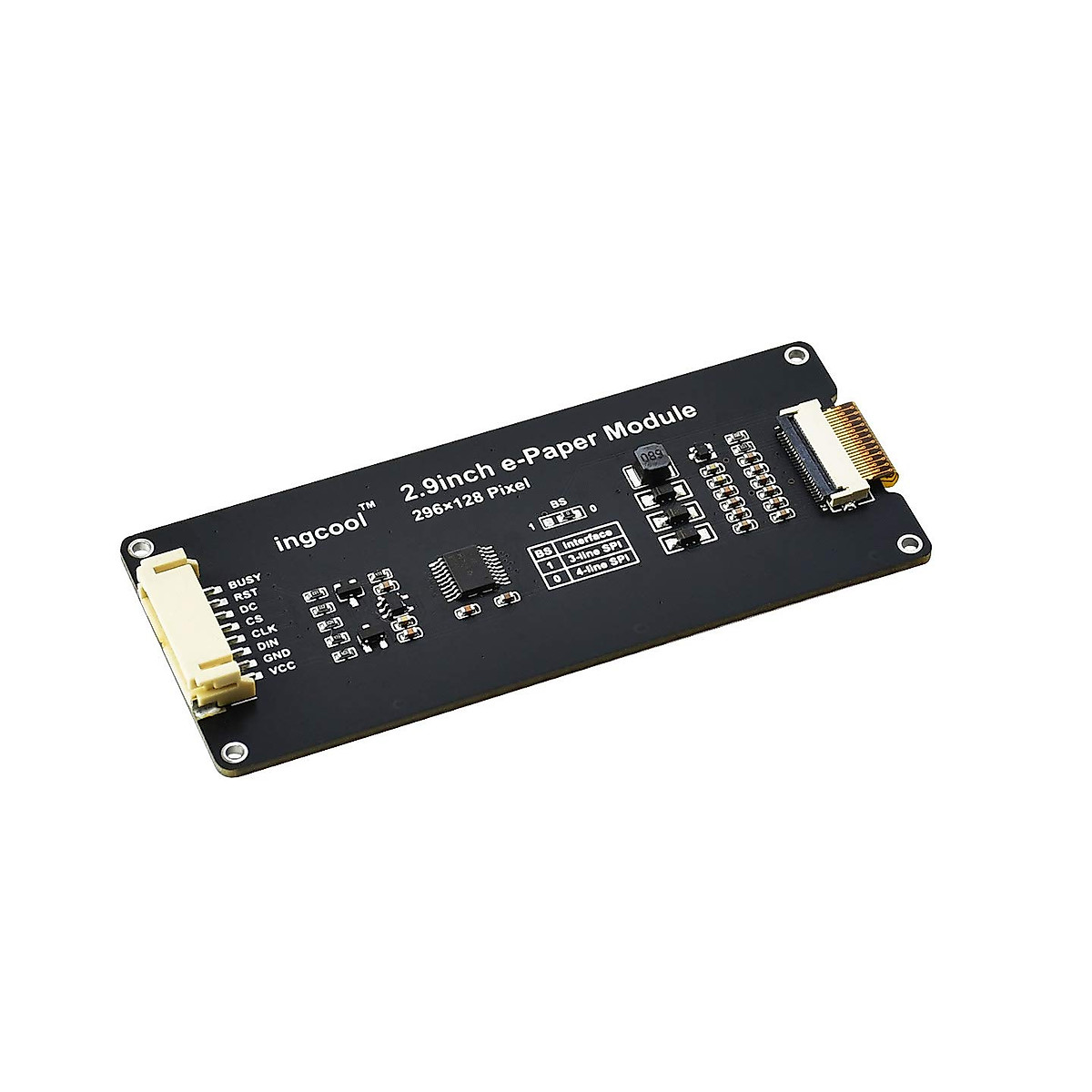 Ingcool 2.9inch e-Ink Display Module, 296x128 Resolution Two-Color e-Paper Display epaper Screen for Raspberry Pi/Jetson Nano/Arduino/Nucleo,SPI Interface Support Partial Refresh