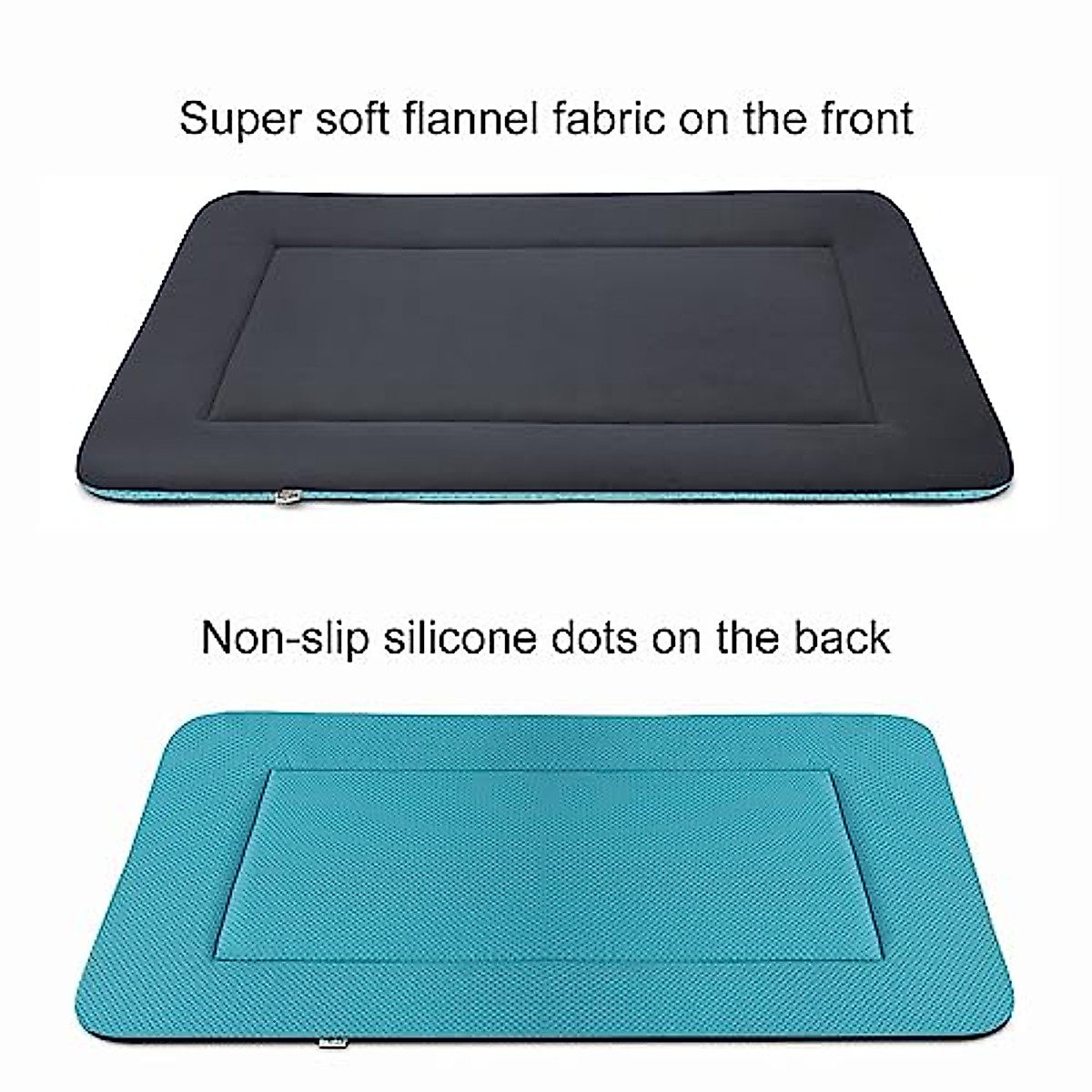 Magic Dog Large Dog Bed Soft Dog Crate Pad Mat, 42-Inch Washable Comfy Kennel Pad with Anti Slip Bottom Pet Sleeping Beds, Dark Grey