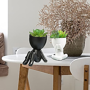 SvaTao Cute Humanoid Ceramic Doll Flower Pot Decorative Pot,Succulent Flower Cactus Bonsai Planter Pots Container Creat Design for Flower Shops, Home Office Decor, Cafes, Wedding Venues, etc