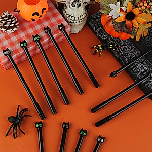 Moodaily 33 Pieces Halloween Gel Ink Pen Cute Cartoon Black Cat Gel Pens 0.5 mm Black Ink Writing Pen for Halloween Party Favor Office Supplies