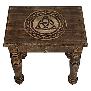 SAVON Wooden Side end Table Square Art Deco Carved