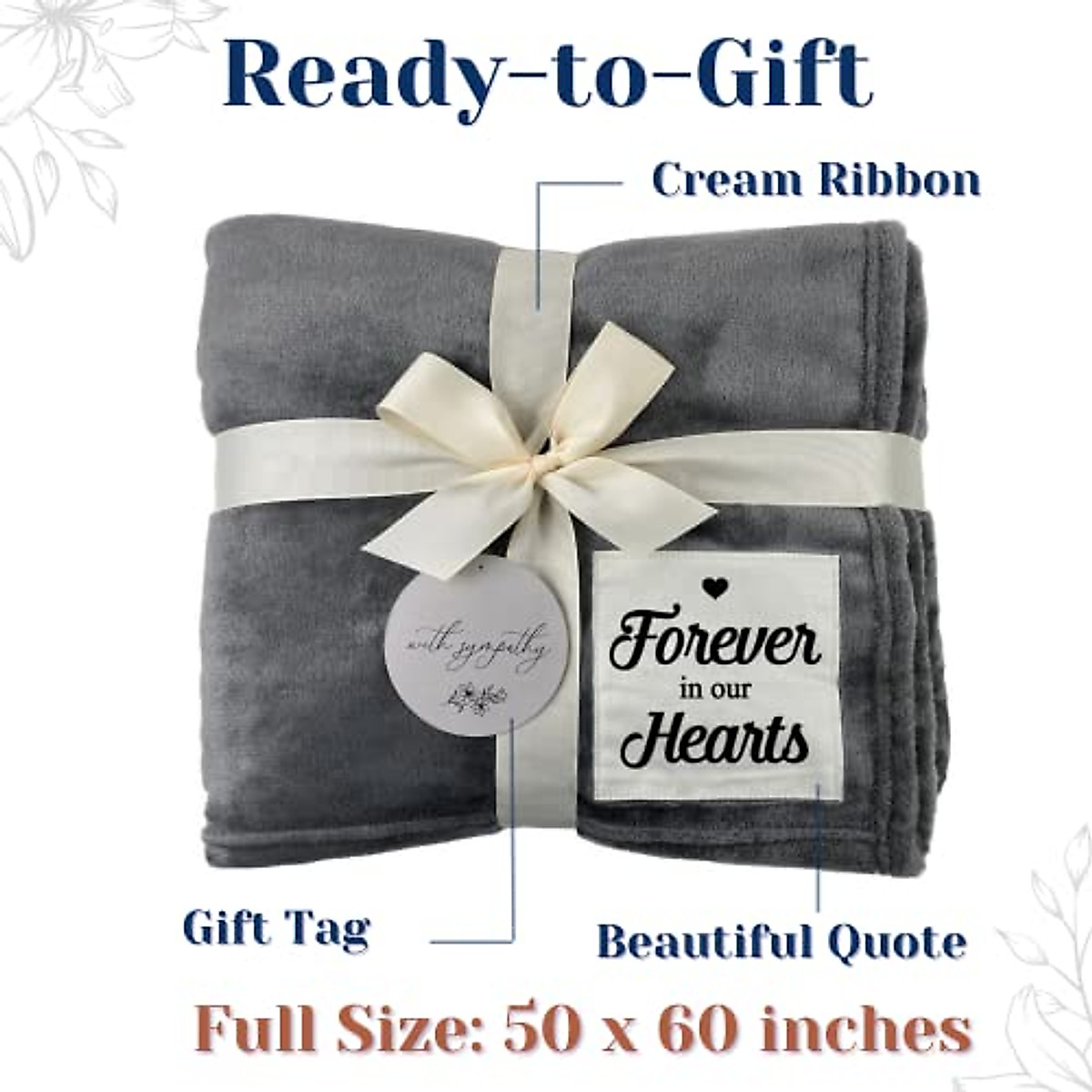 Wishmead Sympathy Gift Blanket - Memorial Gifts for Loss of Mother - Bereavement Gifts in Memory of Loved One Loss of Father Husband Condolence Grief Sorry Loving Funeral Rememberance