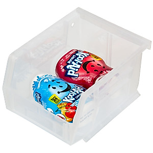 Akro-Mils 30210 AkroBins Plastic Hanging Stackable Storage Organizer Bin, 5-Inch x 4-Inch x 3-Inch, Clear, 24-Pack