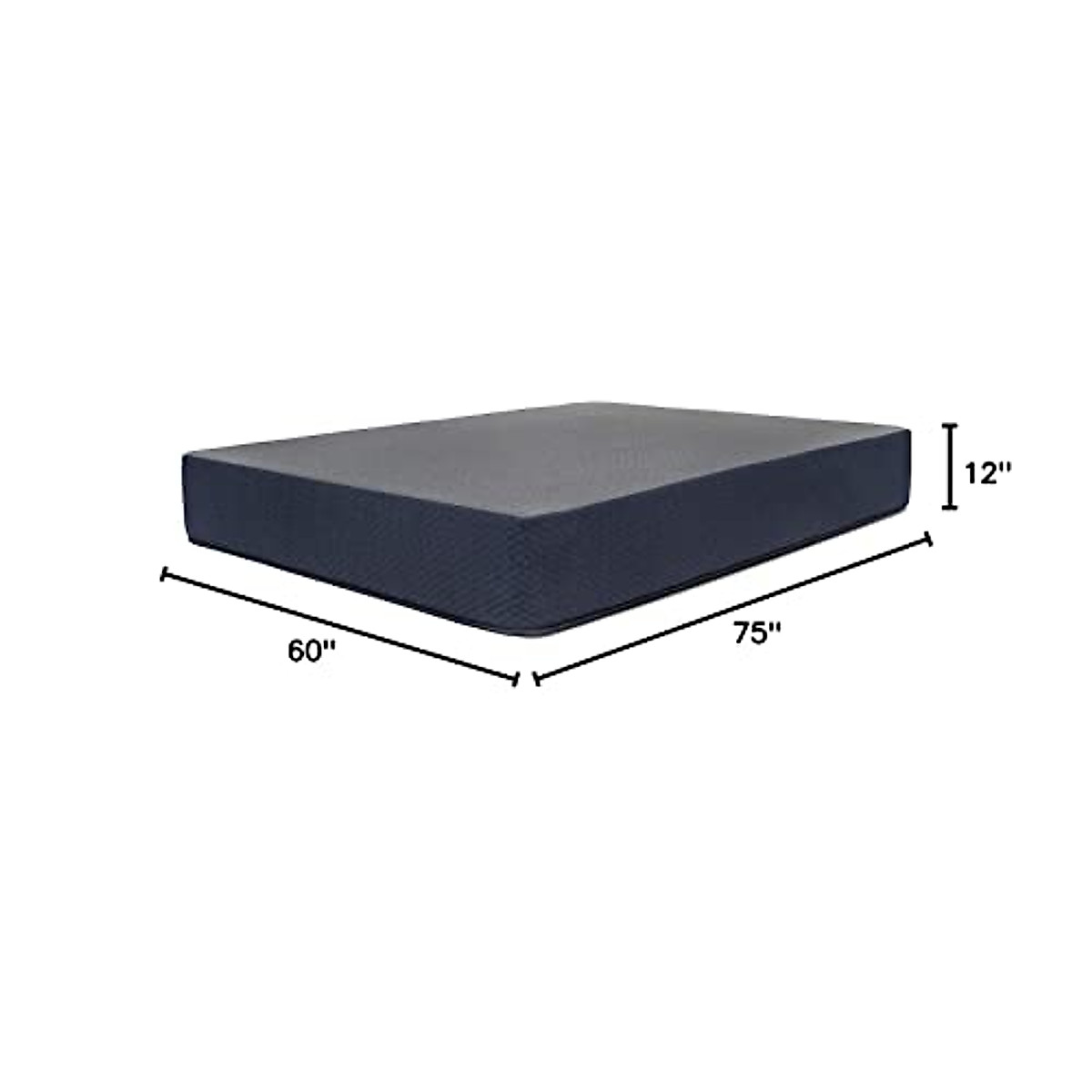 Dreamfoam Bedding Chill 12" Gel Memory Foam Mattress, Short Queen- Made in Arizona