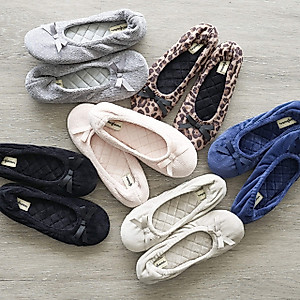 Dearfoams womens Layla Ballerina Slipper, Leopard, Medium US