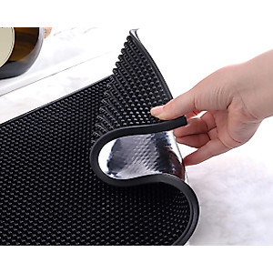 New Star Foodservice 48421 Rubber Bar Service Mat for Counter Top, 12-Inch by 18-Inch, Black