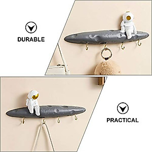 DOITOOL Wall Mounted Coat Hooks Heavy Duty Astronaut Design Metal Coat Hook Rail for Hanging Coat Hat Purse Key Towel Entryway (Random Style)