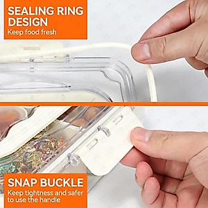 Portable Snack Containers for Kids, Lunchable Containers for Kids Adults,Reusable Snack Box Travel Veggie Tray with Lid, Divided Serving Tray with Handle for Travel Movie Night (6 compartment)