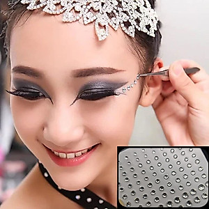 Eye Body Face Gems Jewels Rhinestone Stickers Acrylic Self Adhesive Crystal White Makeup Diamonds Face Tattoo Stick Gems for Women Festival Accessory DIY Crafts and Nail Art Decorations 3 Sheets