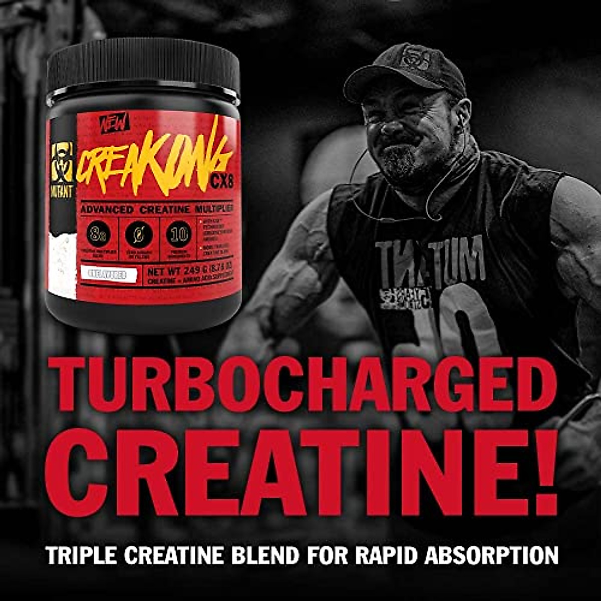 Mutant Mass Extreme Gainer 6lb Triple Chocolate and Creakong CX8 249 g Bundle