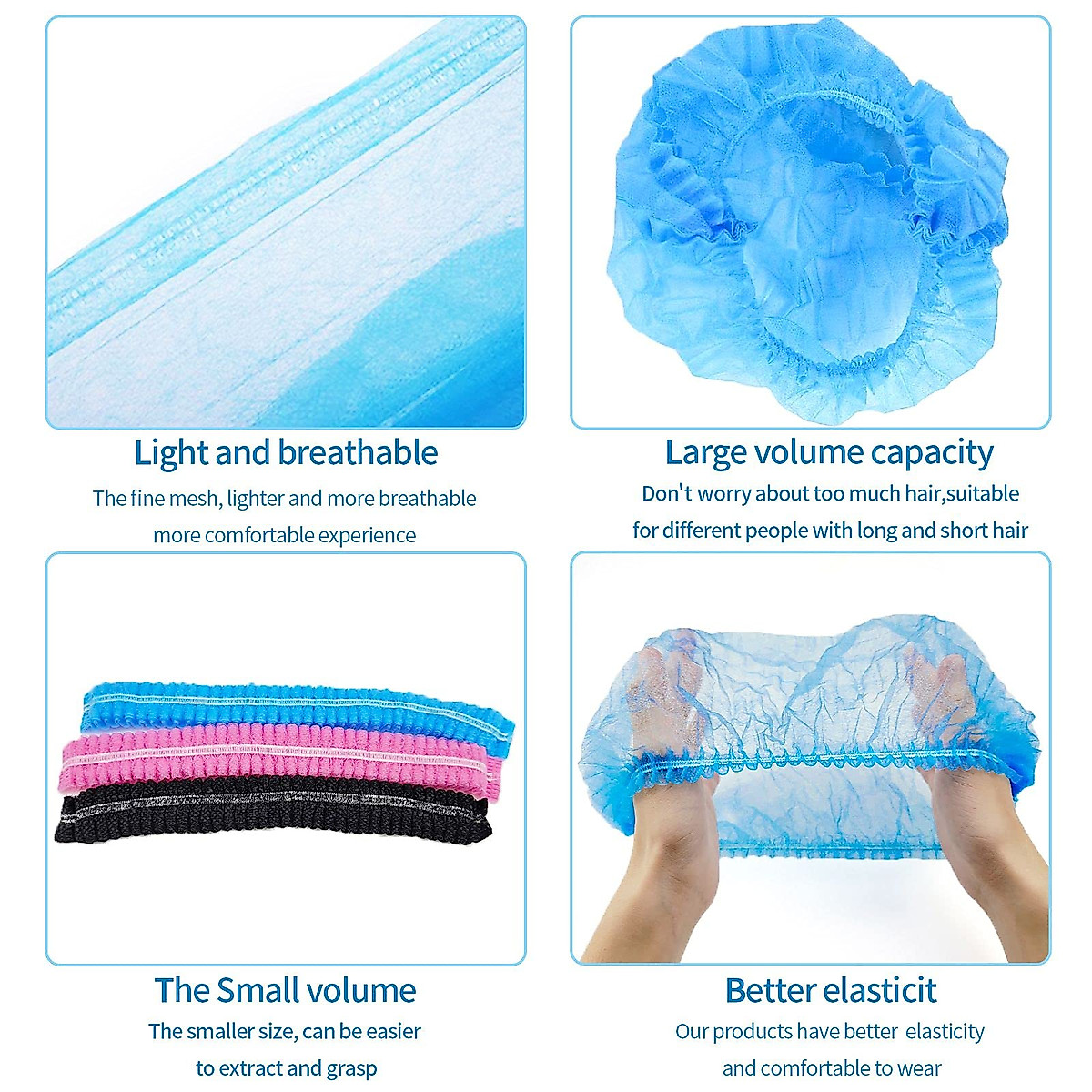 Disposable Hair Net,21”Bouffant Caps Hair Head Cover Nets,Bouffant Hair Nets,Protective Caps Elastic Dust Cap(100 Pack-Black)