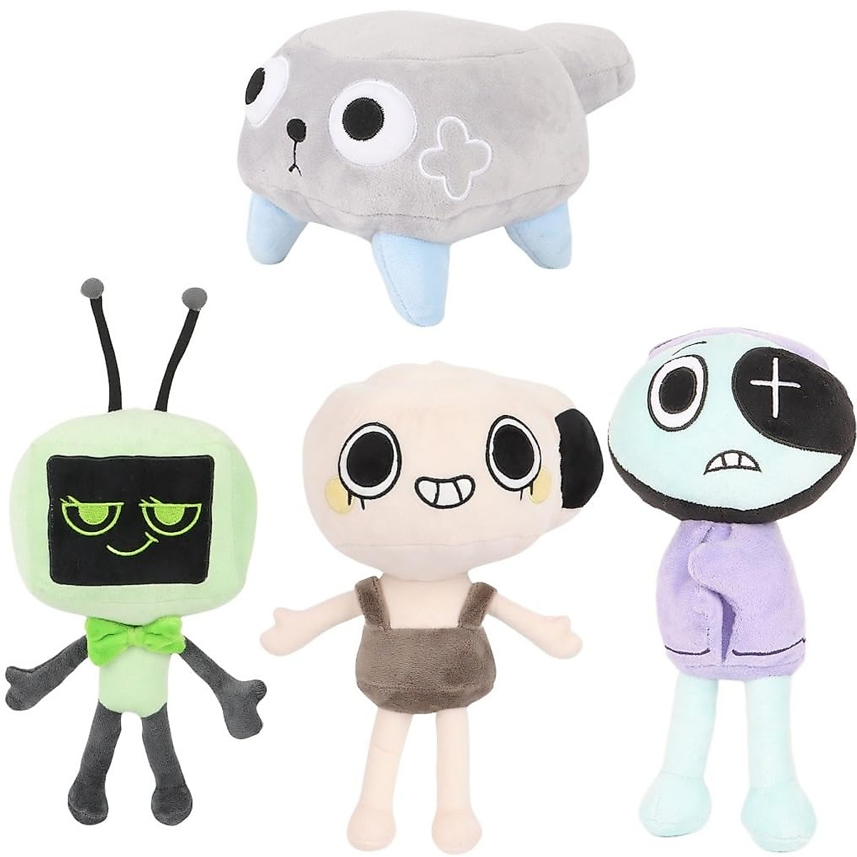 HXLAI 2024 Dandy's World Plush Set, 4 Pcs Pebble Vee Shelly Astro Plushies Toy for Fans Gift, Soft Stuffed Animal Pillow for Home Kids' Bedroom Decor, Birthday Christmas Choice for Boys Girls