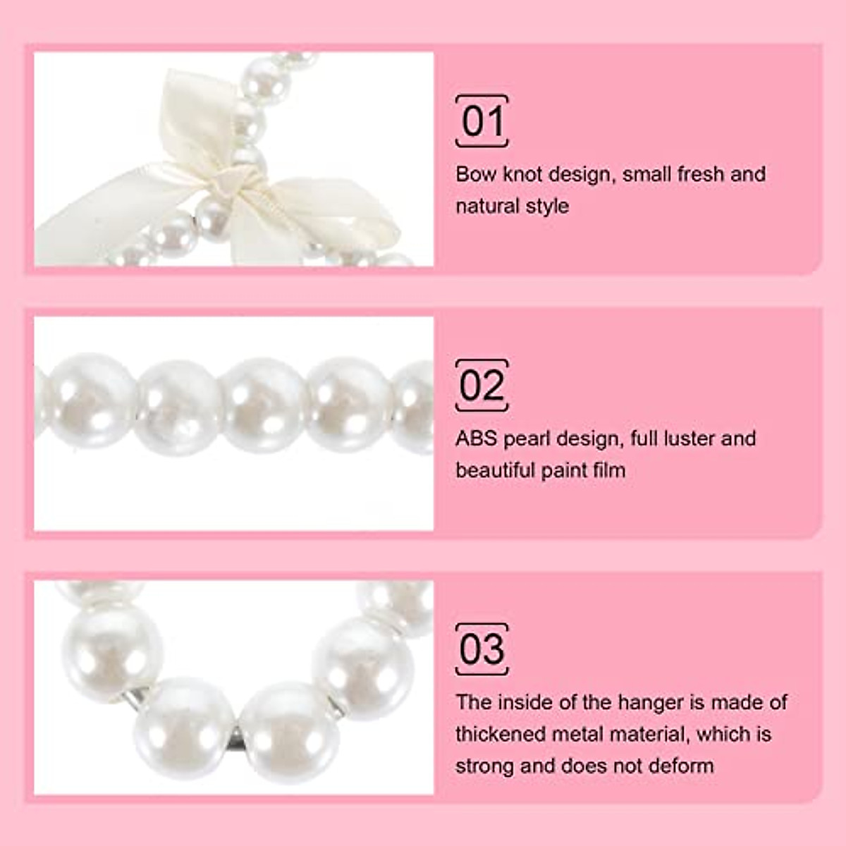 Balacoo Baby Clothes Rack Metal Hangers Metal Clothes Hanger Pet Clothes Hangers Pearl Beads Dog Apparel Hangers Anti- Slip Baby Coat Hangers for Dog Cat Baby Toddler Small Coat White s