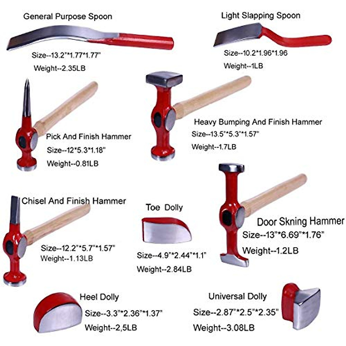 PASBAS 9pc hammer set with hickory handle…