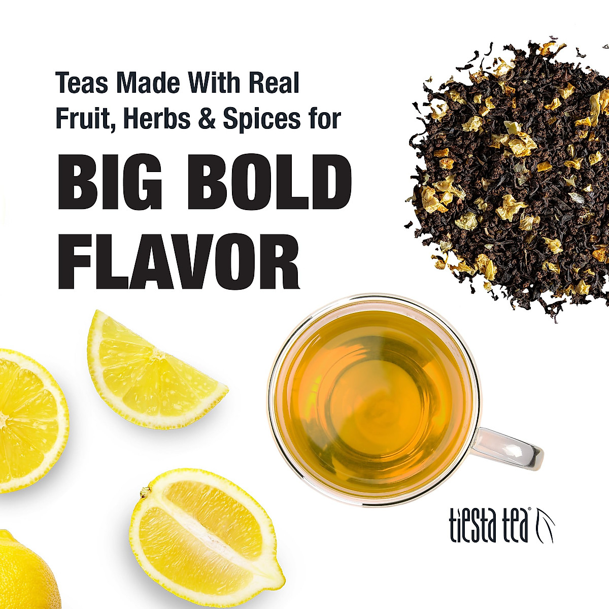 Tiesta Tea - Lemon Black Tea | Loose Leaf | Lemon Citrus Black | Premium Blend | High Caffeinated | Makes Hot or Iced | Brews Up to 25 Cups | 2 Ounce Resealable Pouch