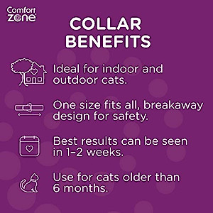 Comfort Zone Cat Calming Collar, 4-Pack; Pheromones to Reduce Scratching, Spraying & More