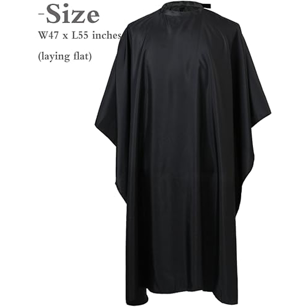 HOOMBOOM Professional Salon Cape with Snap Closure, Waterproof Hair Salon Cutting Cape Barber Hairdressing Cape with Adjustable - 47" x 55" Black