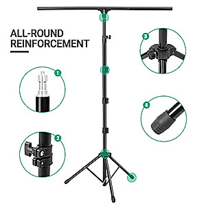 Coliflor T-Shape Portable Backdrop Stand, 6.5x3.2ft Adjustable Photo Background Stand Kit, Sturdy Small Back Drop Holder with 4 Spring Clamps, Carry Bag for Parties, Photography and Video Studio