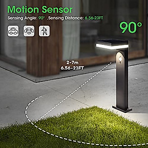 TJCoLUX Outdoor Solar Landscape Path Light with Motion Sensor, Aluminum Black Pathway Light for Garden Lawn Yard Walkway Driveway, IP44 Waterproof, 4000K