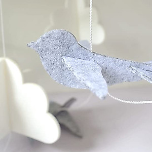 Sorrel + Fern Baby Crib Mobile (Birds in The Clouds, Short Version) - Unique and Minimalist Design for Boys & Girls