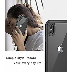 Diverbox iPhone X/XS Waterproof Case - Full Body Shockproof Cover with Built-in Screen Protector, 5.8 Inch (Black/Clear)