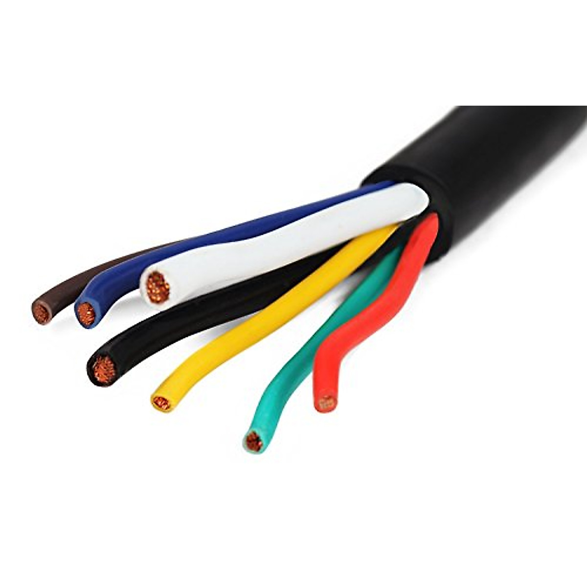 Leisure Cords 7-Way Trailer Extension Cord Wire 6 Ft - 7 Pin Connector Plug for RV Trailer, Caravan, 5th Wheel to Truck or Van - Heavy Duty & Weatherproof (6-Feet)