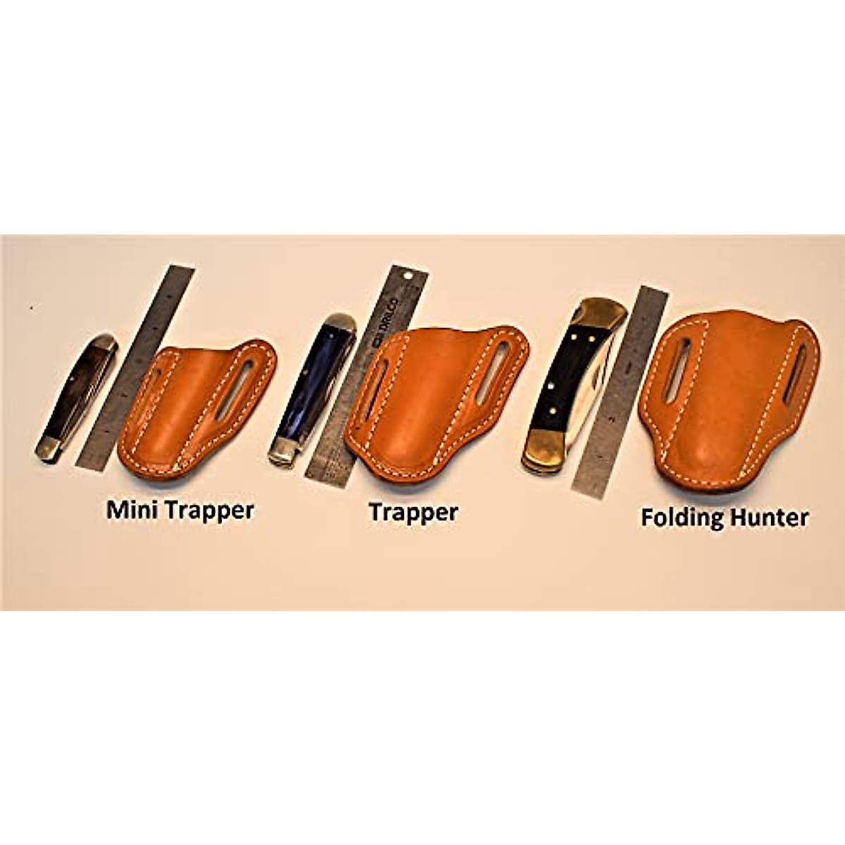 McDaniel Custom Saddles Russet Leather Knife Sheath Folding Hunter