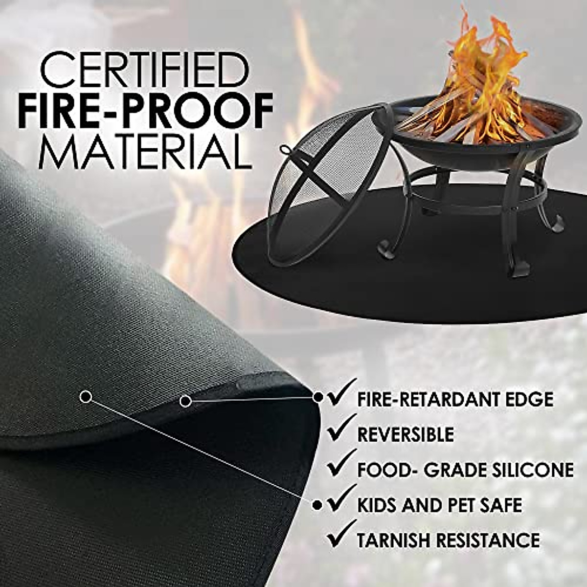 Fire Pit Mat, Fireproof Mat, Terrace fire Pit mats, fire mats, Stove mats, Barbecue Protection mats, Round Lawn Protection mats, Round Under Grill Mat