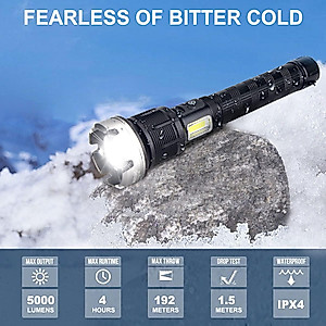 VASTFIRE Rechargeable Flashlights High Lumens 2000000 Zoomable 2023 Best Floodlight Spotlight Strobe Light Lanterns Brightest Flashlight for Emergencies Camping Power Outage Cars