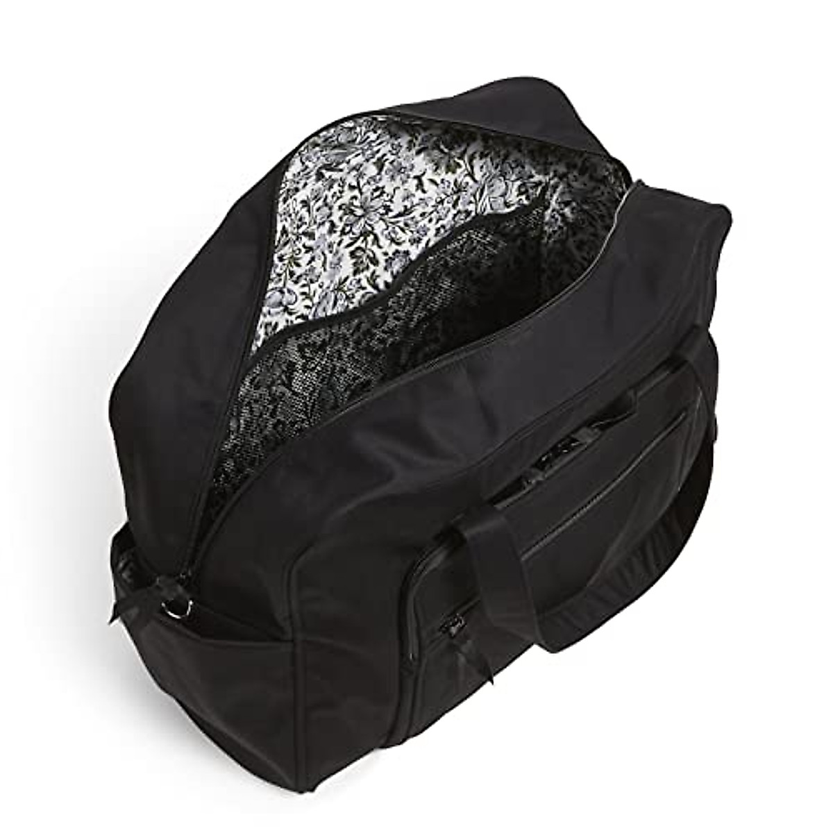 Vera Bradley Women's Cotton Weekender Travel Bag, Black - Recycled Cotton, One Size