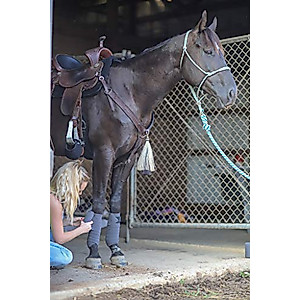 BENEFAB Therapeutic Polo Wraps | Set of 4 | Far-Infrared Technology Keeps Muscles Supple, Prevents Injuries, Promotes Blood Flow, Reduces Pain & Stiffness | Grey | Pony Size (Pony)