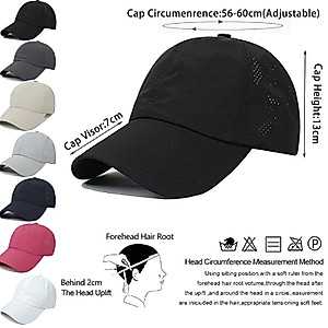 Womens Ponytail Hat Baseball Cap, Adjustable Criss Cross Baseball Cap High Bun Unisex Quick Drying Trucker Hats (ZBlack, One Size)