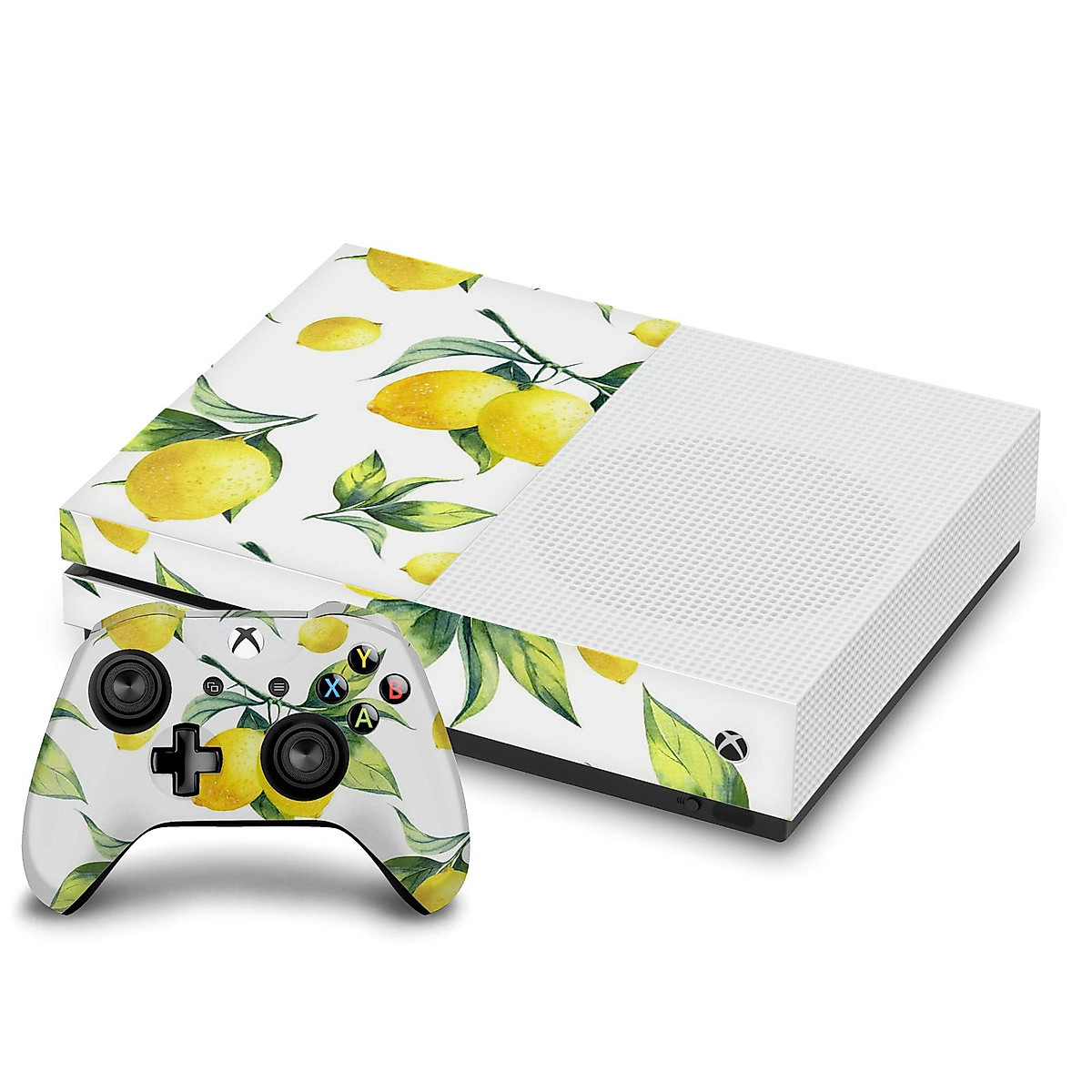 Head Case Designs Officially Licensed Haroulita White Lemons Art Mix Vinyl Sticker Gaming Skin Decal Cover Compatible With Xbox One S Console and Controller Bundle