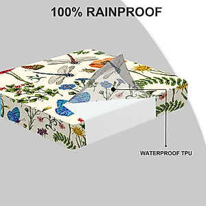 All Smiles Outdoor Seat Cushions for Patio Furniture Cushions Set of 24X24 Inch Waterproof Garden Flowers Farmhouse Decorative Cushions for Chair Chair Yard Garden Deck