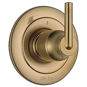 Delta Faucet Trinsic 3-Setting Shower Handle Diverter Trim Kit, Diverter Valve Trim Kit Gold, 3 Way Shower Diverter, Delta Diverter Trim, Champagne Bronze T11859-CZ (Valve Not Included), 5.00 x 4.50 x 5.00 inches